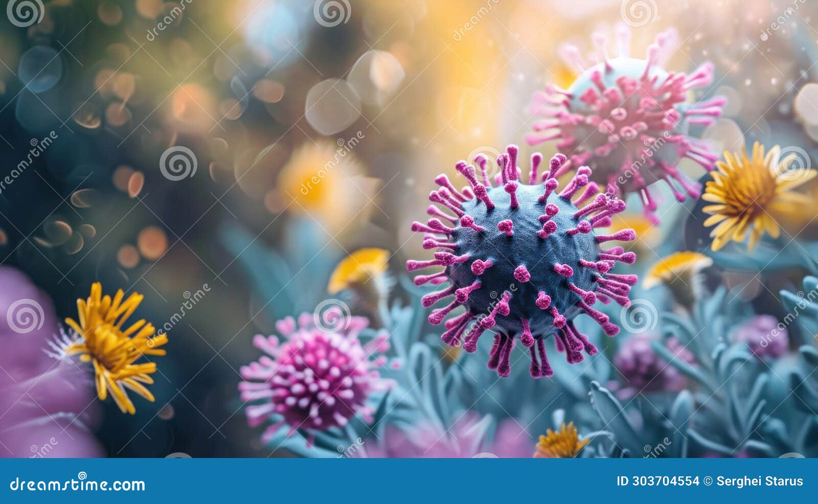 Um Monte De Flores Com Coroa Rosa E Amarela Ilustração Stock ...