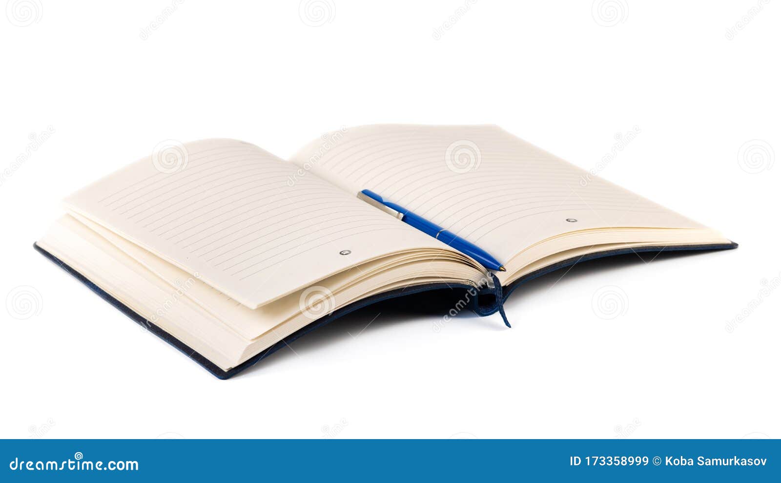 Um Notebook Aberto E Uma Caneta Isolada Sobre Fundo Branco Imagem de ...