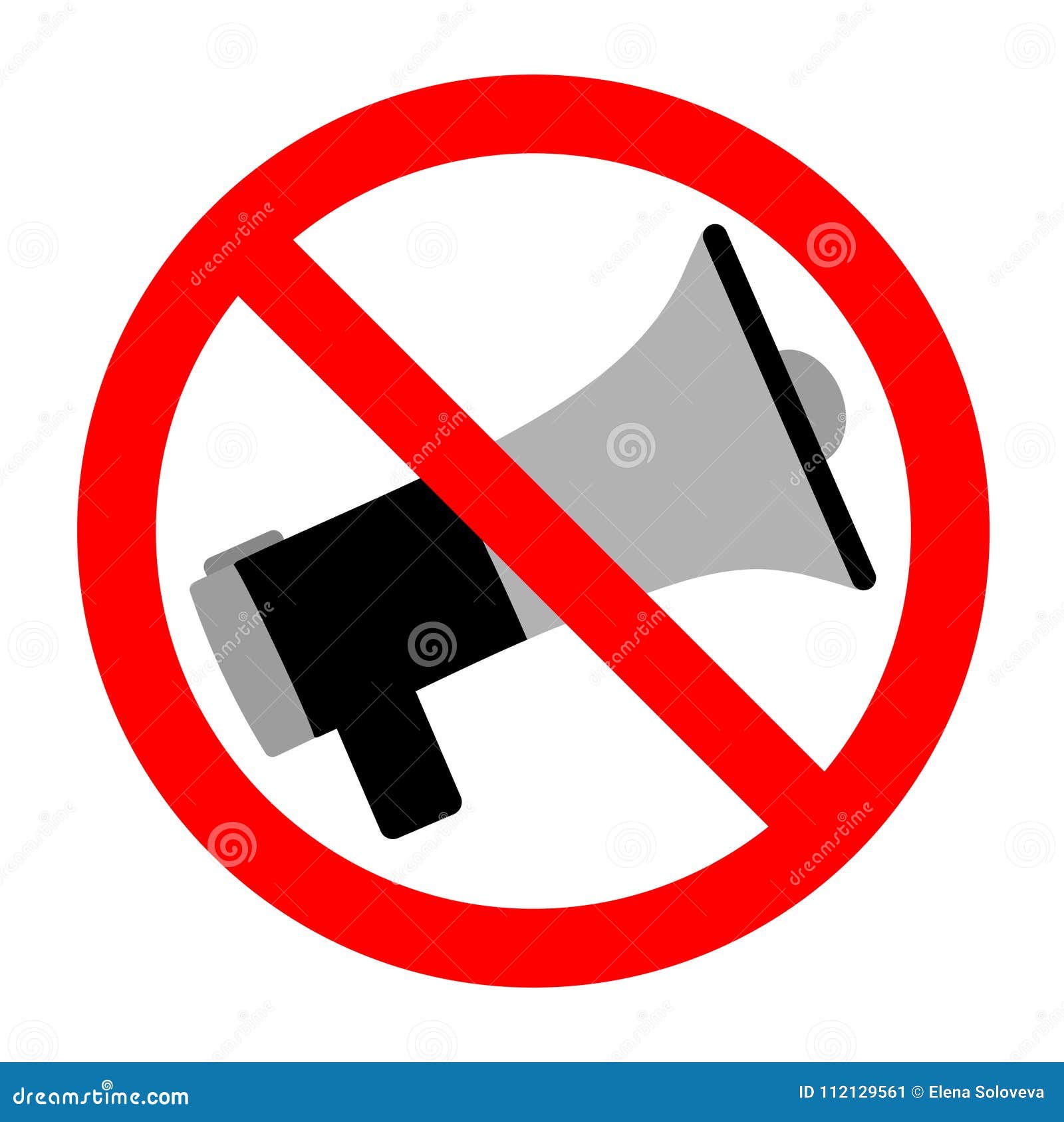 Um Sinal Do Megafone Proibido Em Um Fundo Branco Ilustração do Vetor ...