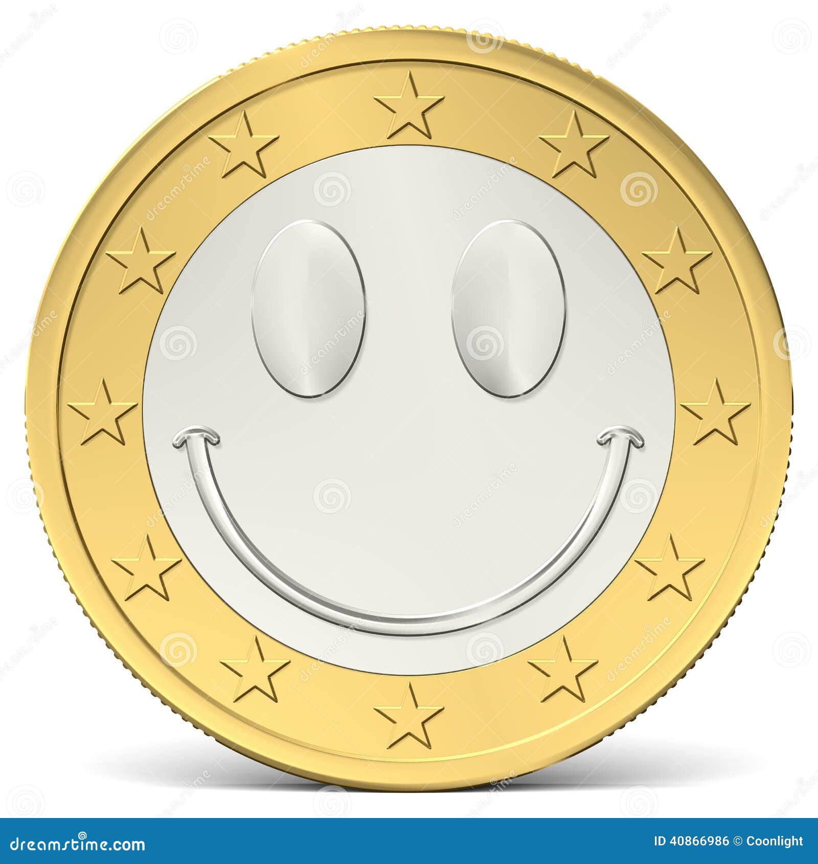 Um Smiley Feliz Da Euro- Moeda Ilustração Stock - Ilustração de pequeno ...