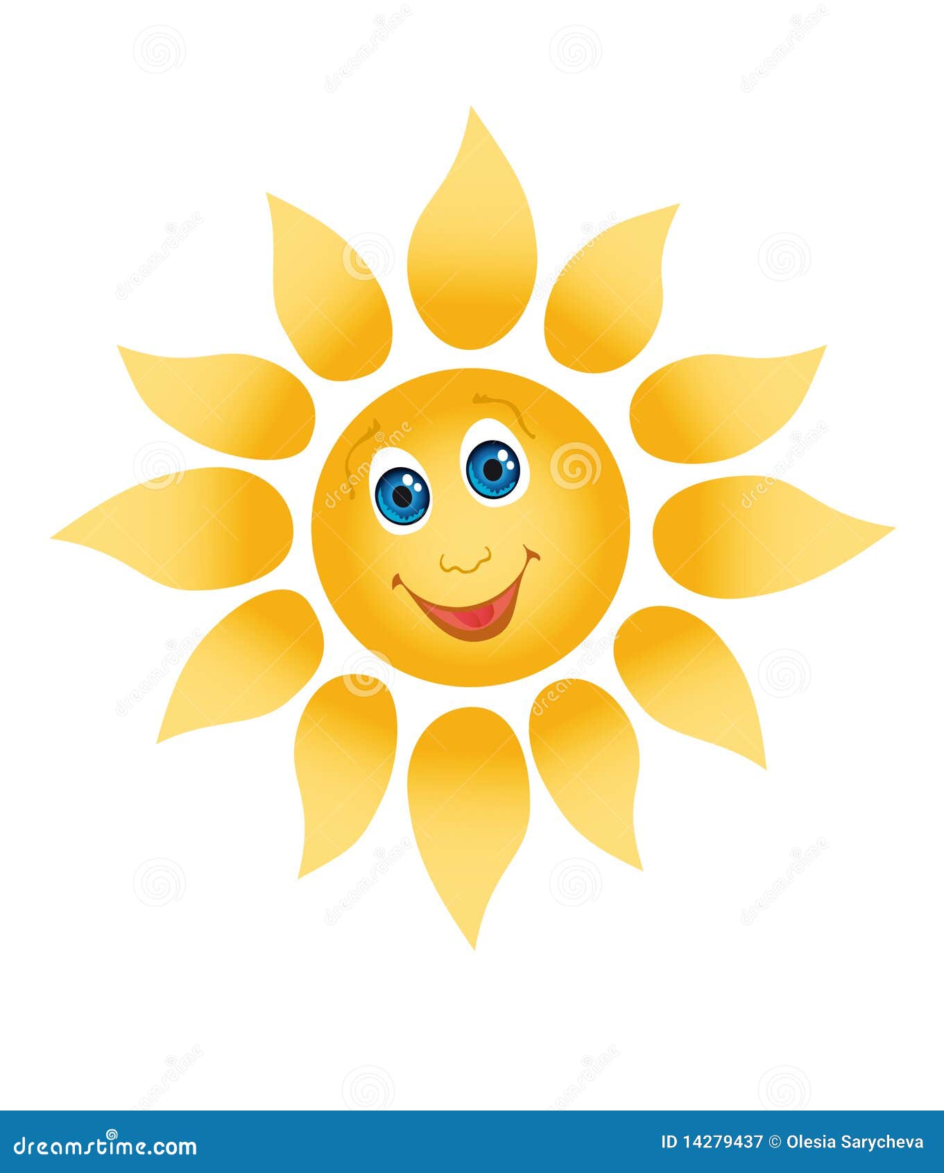 Um sol alegre ilustração do vetor. Ilustração de tosquiadeira - 14279437