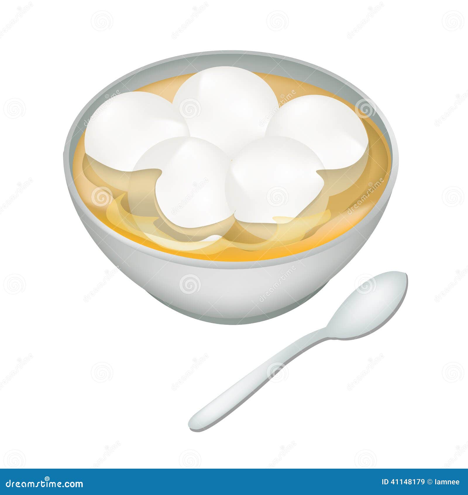 Uma Bacia De Bolinhas De Massa Doces Em Ginger Tea Ilustração do Vetor ...