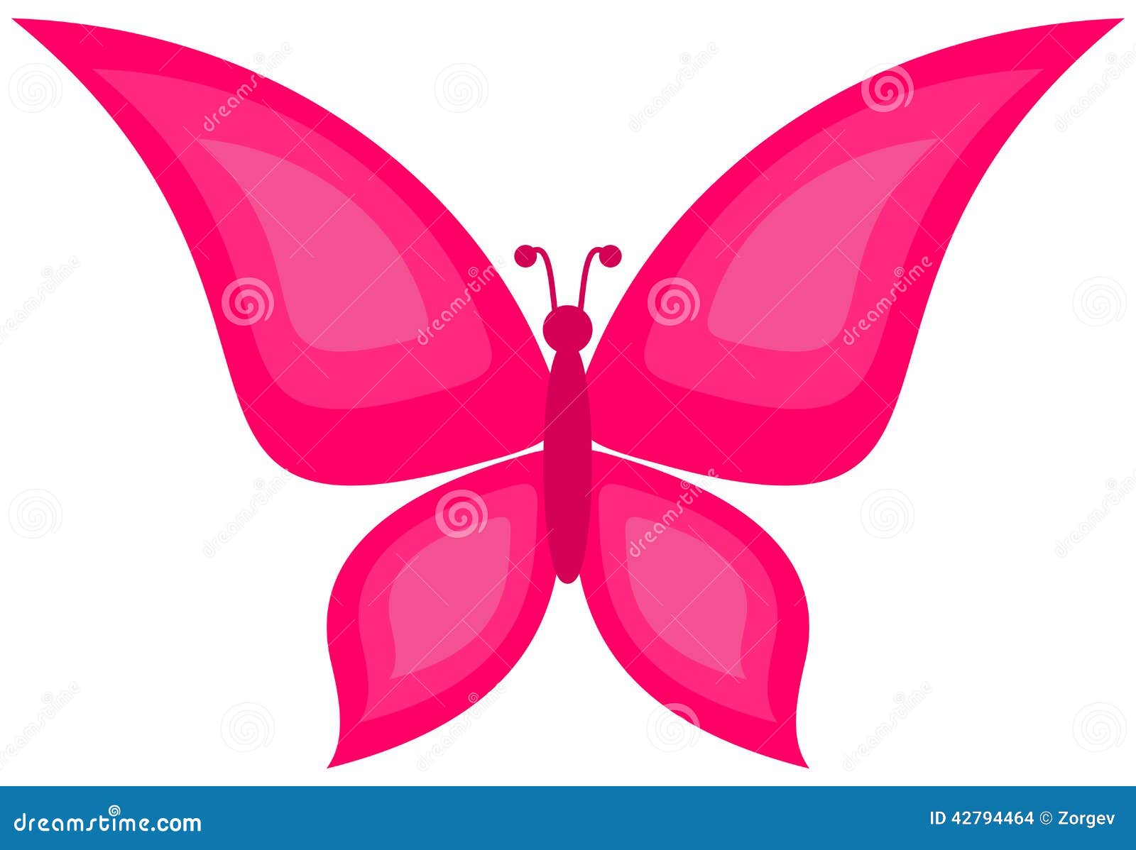 Uma borboleta cor-de-rosa ilustração stock. Ilustração de bonito - 42794464