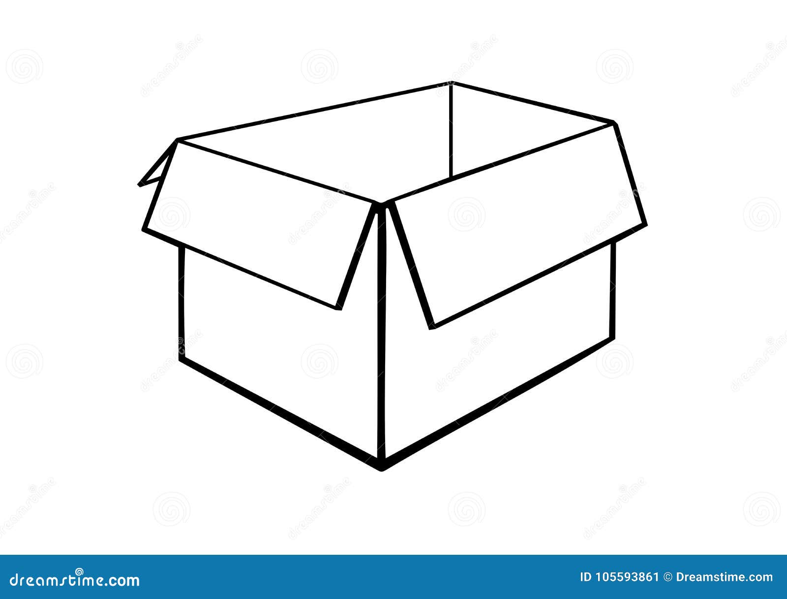 Uma caixa de cartão aberta ilustração do vetor. Ilustração de sinal ...