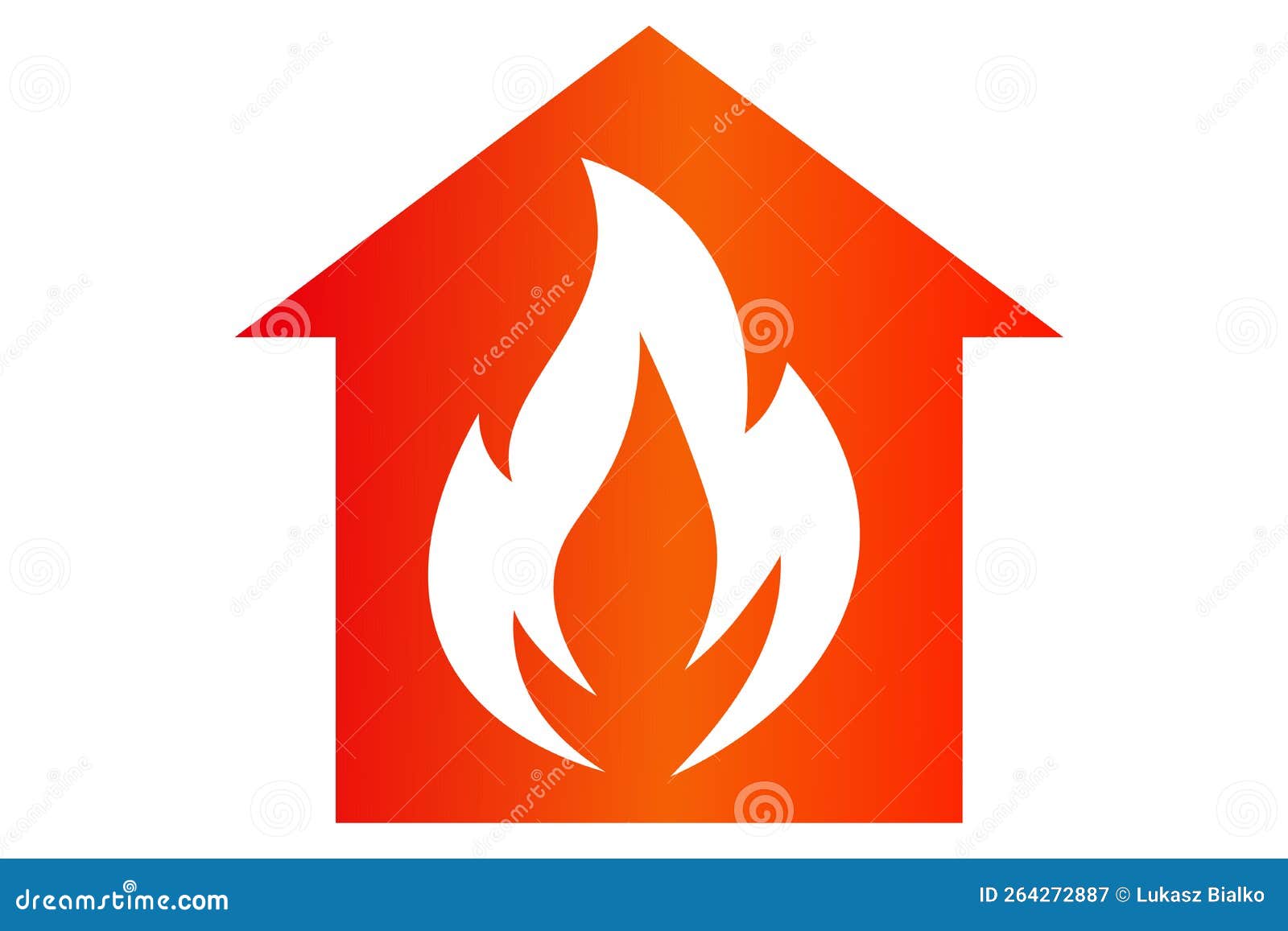Uma Casa E Uma Chama Dentro. Vetor Com Gradiente Ilustração do Vetor ...