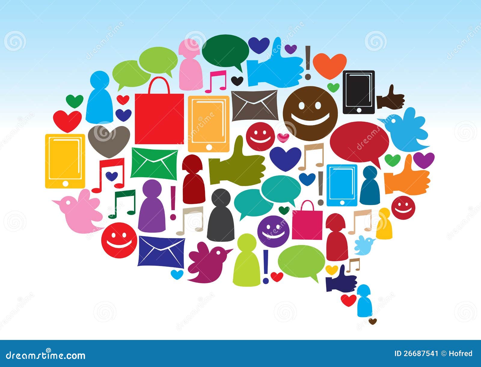 Uma Comunicação Social Dos Media Ilustração do Vetor - Ilustração de ...