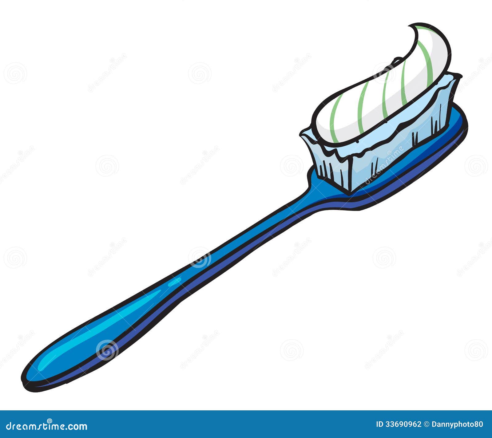 Uma Escova De Dentes Azul Com Um Dentífrico Ilustração do Vetor ...