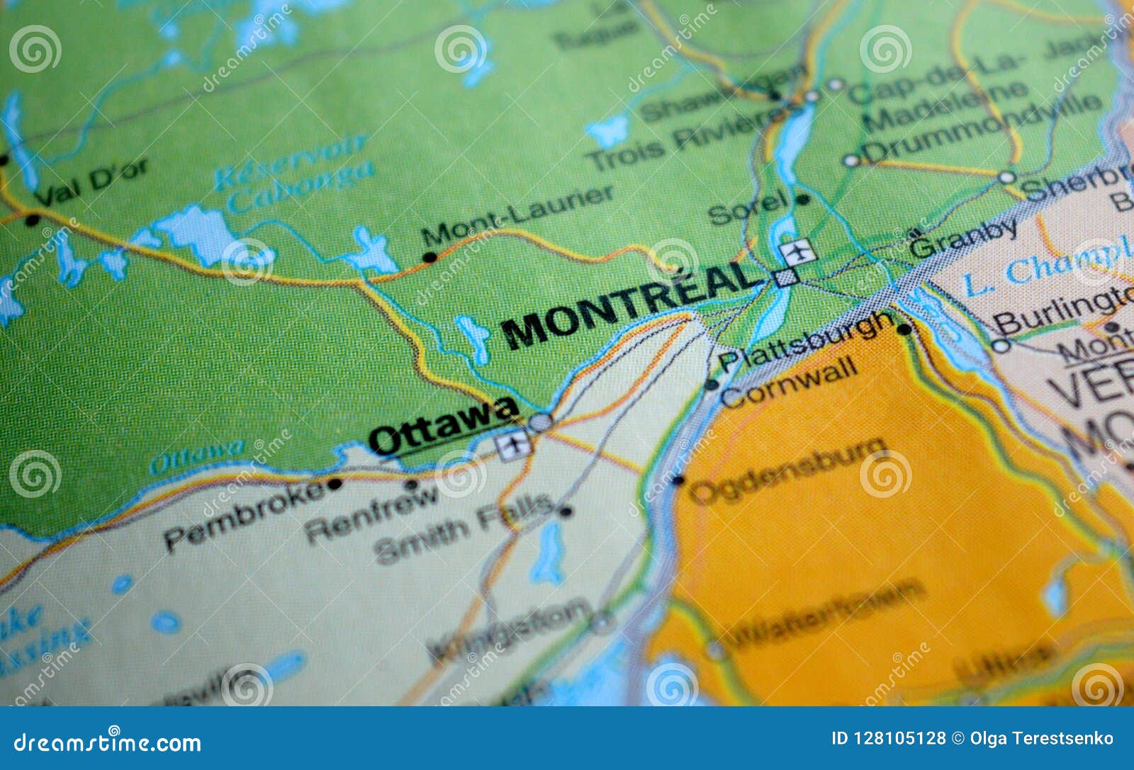 Uma Foto De Montreal Em Um Mapa Foto de Stock - Imagem de mundo, fundo ...