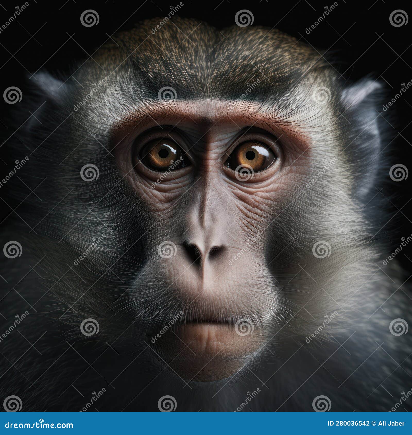 Uma Imagem De Um Macaco Face Ai Ai Generative Ilustração Stock ...