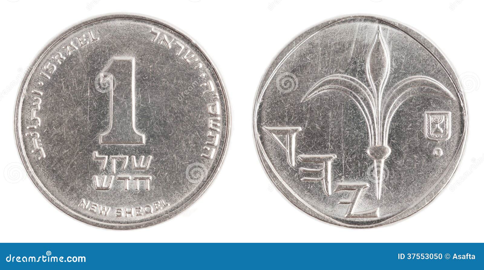 Uma Moeda Nova Israelita De Sheqel Foto de Stock - Imagem de prata ...