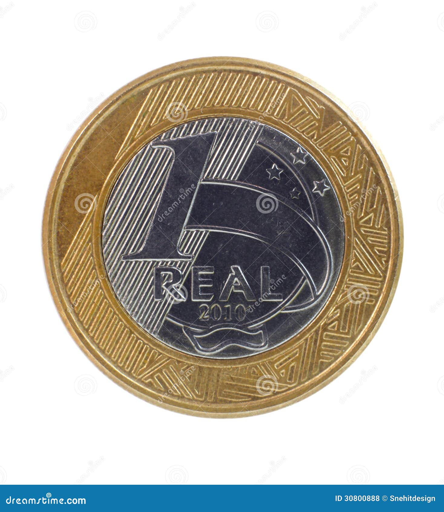 Uma moeda real foto de stock. Imagem de centavo, objeto - 30800888