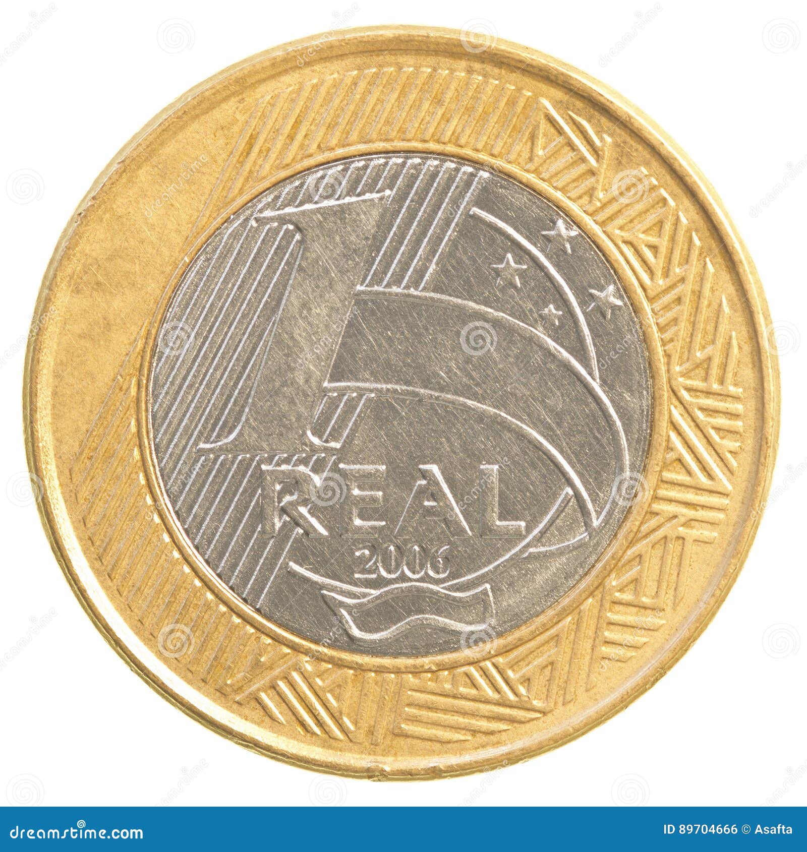 Uma Moeda Real Moeda Brasileira No Fundo Branco Stock Images - 19 Photos
