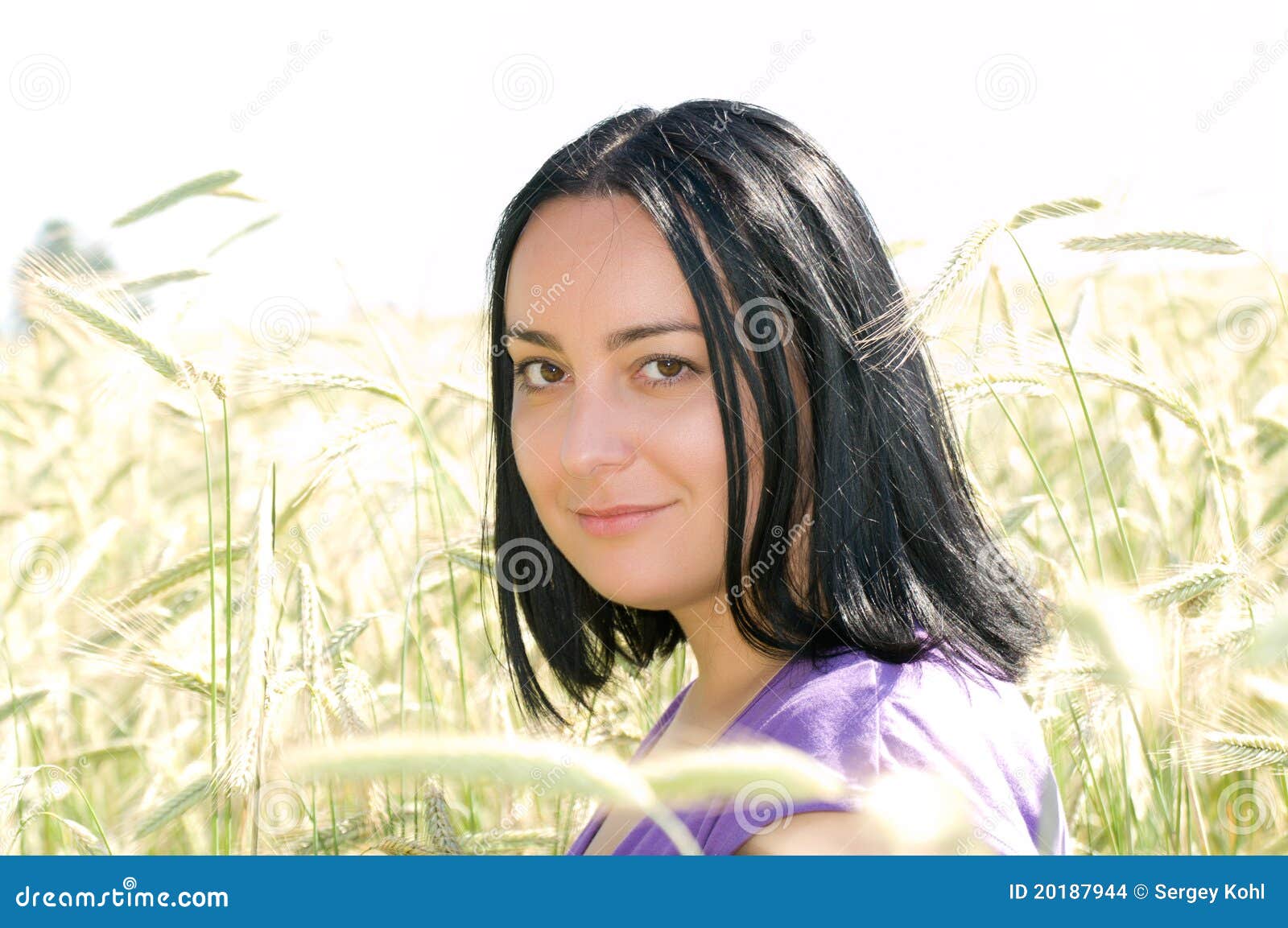 Uma Mulher Atrativa Em Um Campo De Trigo Foto De Stock Imagem De