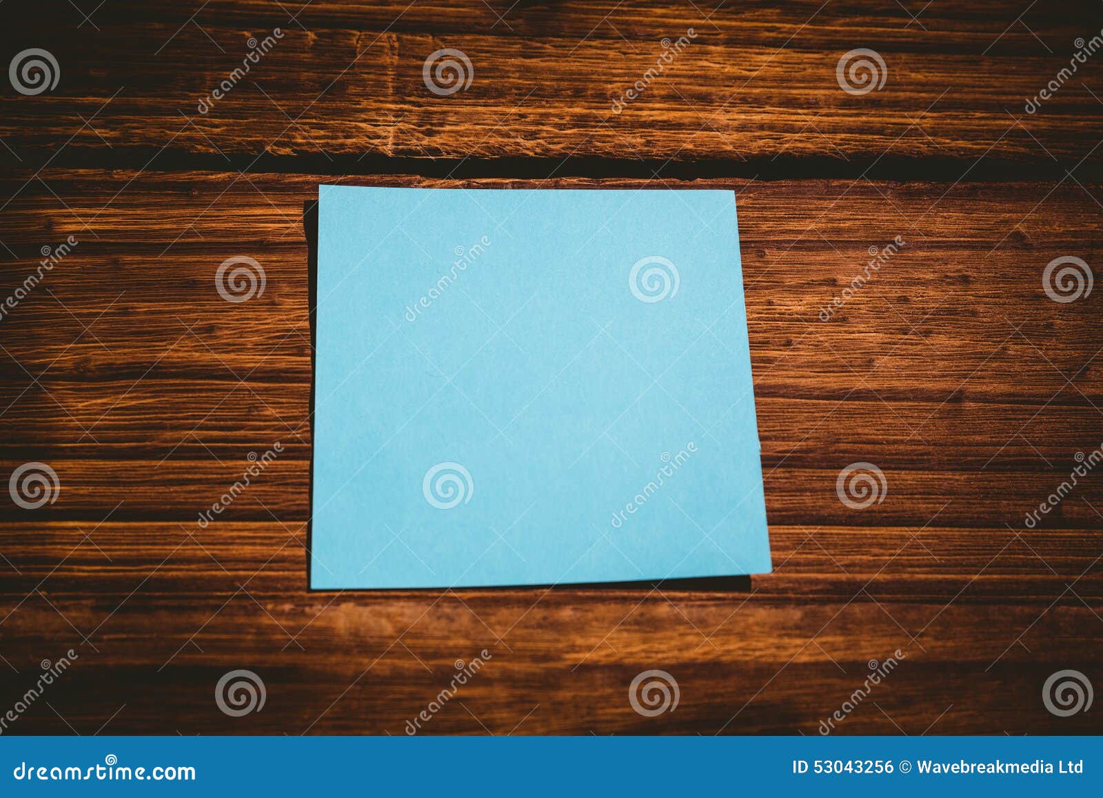 Uma nota de post-it azul foto de stock. Imagem de escreva - 53043256