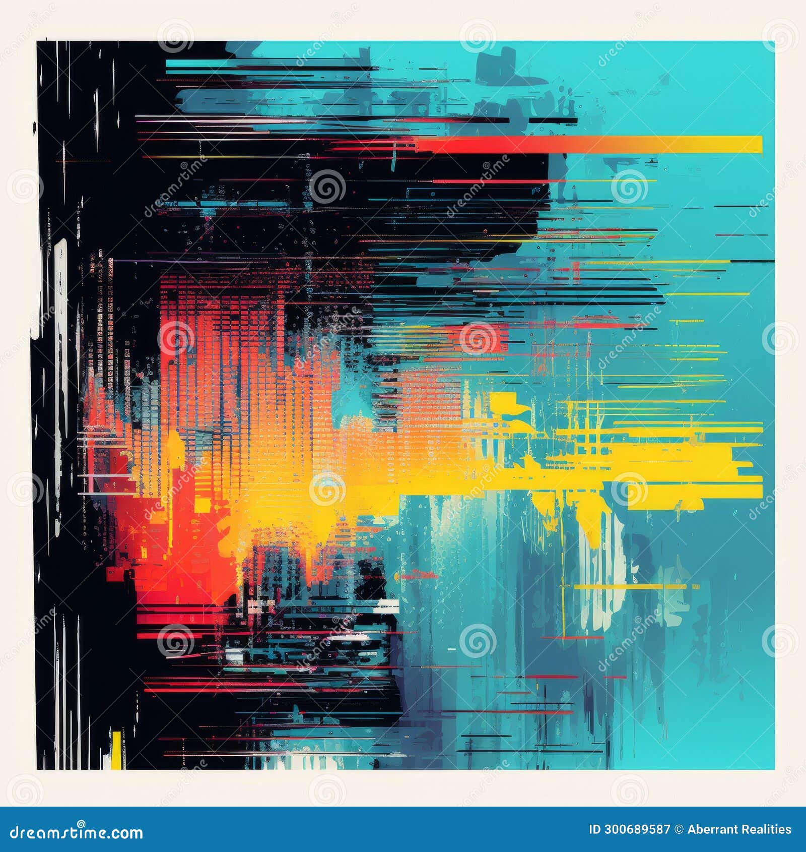 Uma Pintura Abstrata Com Um Esquema De Cor Azul-amarelo E Vermelho ... Uma Pintura Abstrata Com Um Esquema De Cor Azul-amarelo E Vermelho ...