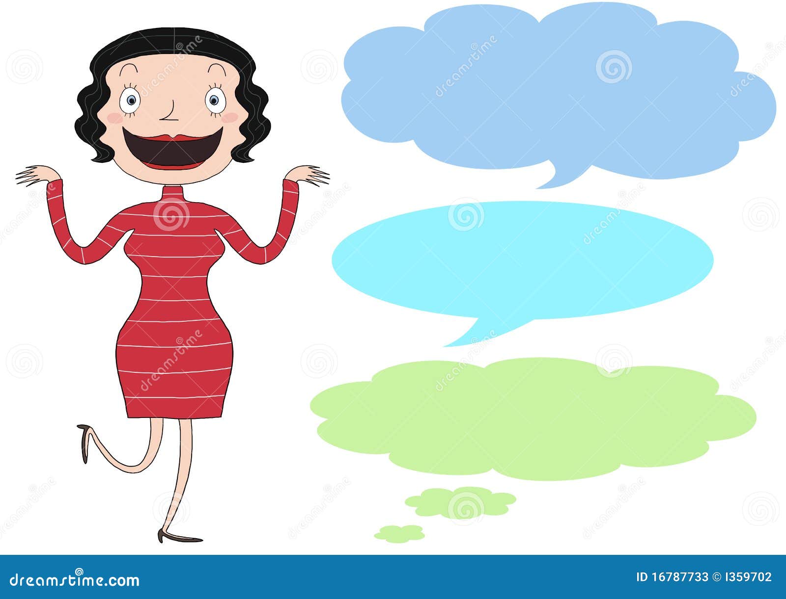 Uma Senhora Dos Desenhos Animados Ilustração Stock - Ilustração de ...