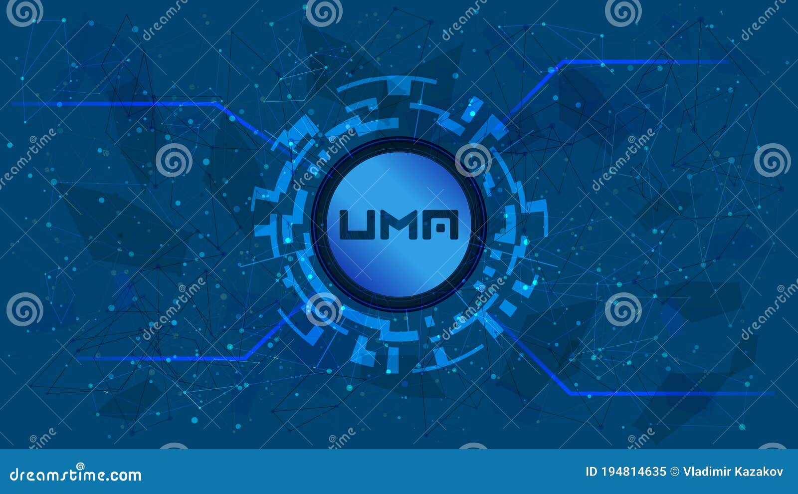 UMA Token Symbol of the DeFi Project in a Digital Circle with a ...