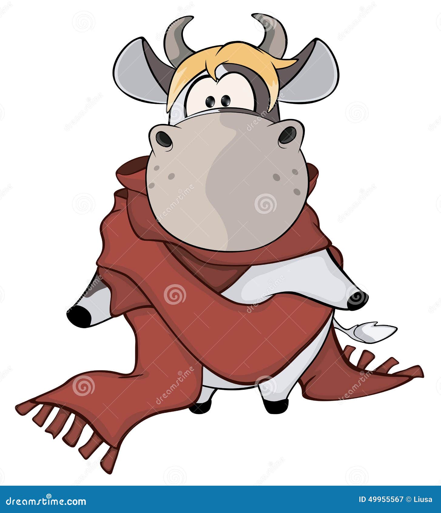 Uma vaca pequena cartoon ilustração do vetor. Ilustração de cartoon ...