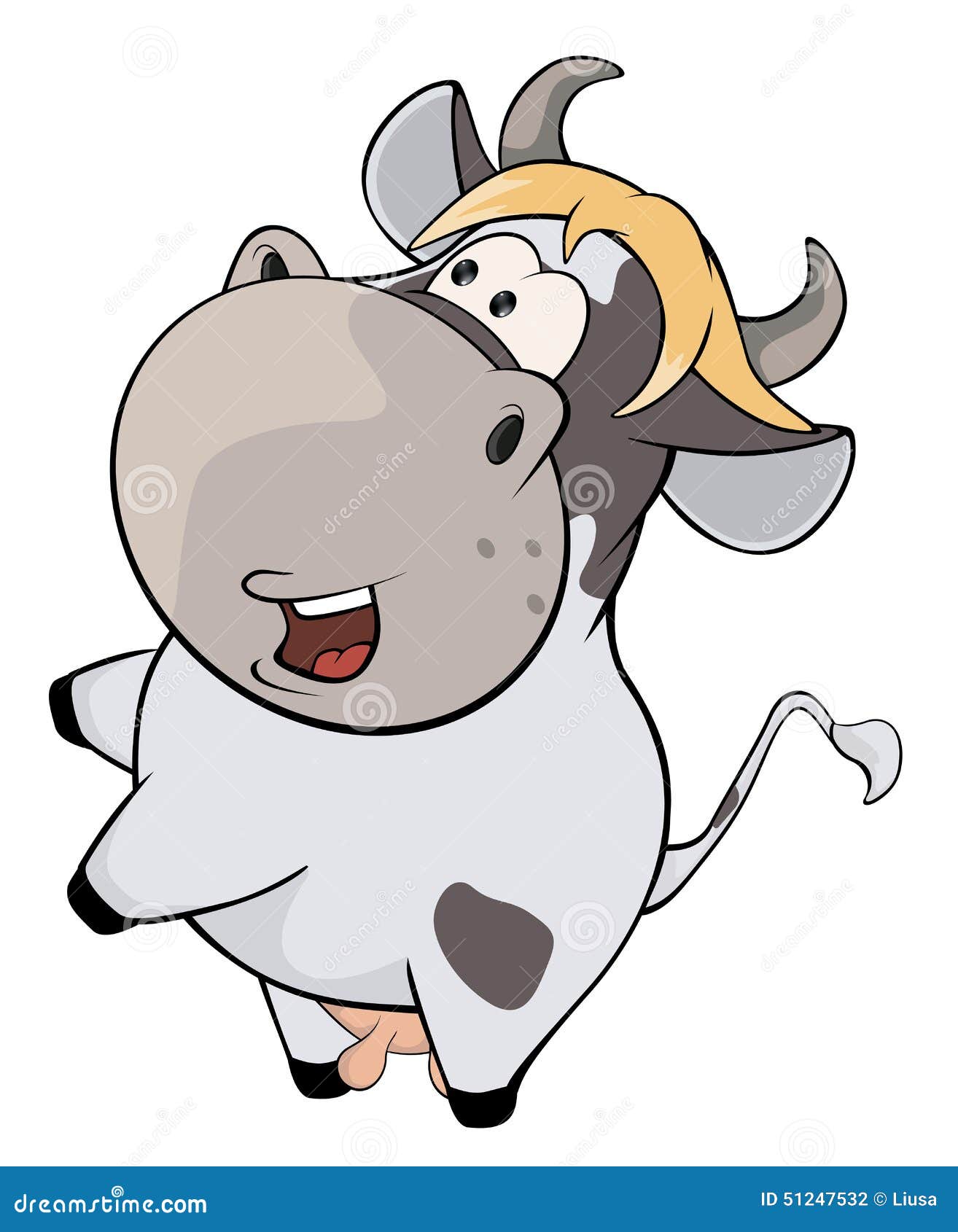 Uma vaca pequena cartoon ilustração do vetor. Ilustração de vaca - 51247532