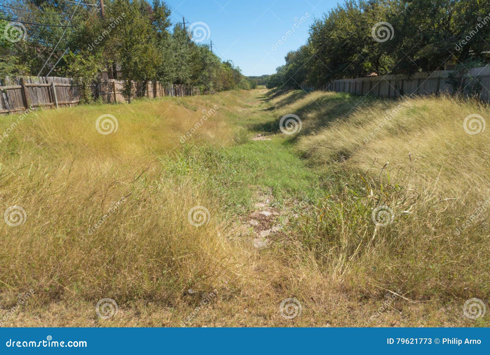 Uma Vala De Drenagem Suburbana Imagem de Stock - Imagem de exterior ...