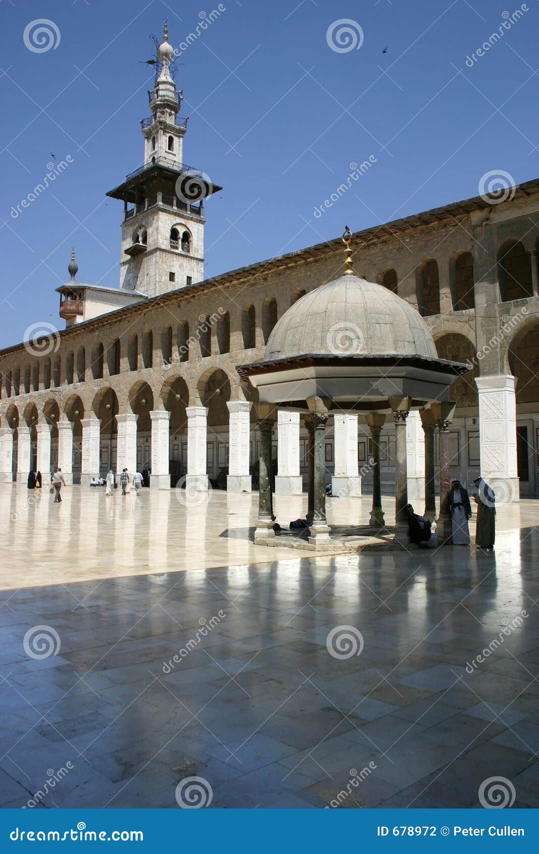 Umayyad Mosque stock photo. Image of tower, columns, church - 678972