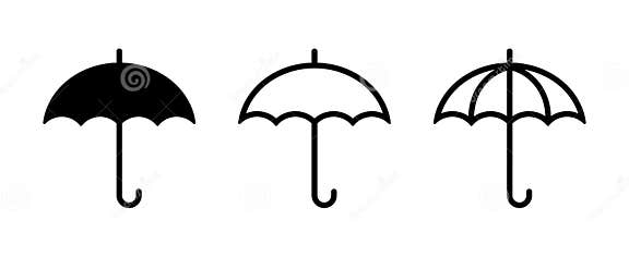 Umbrella Icons in Outline and Fill. Parasol Symbol Stock Vector ...