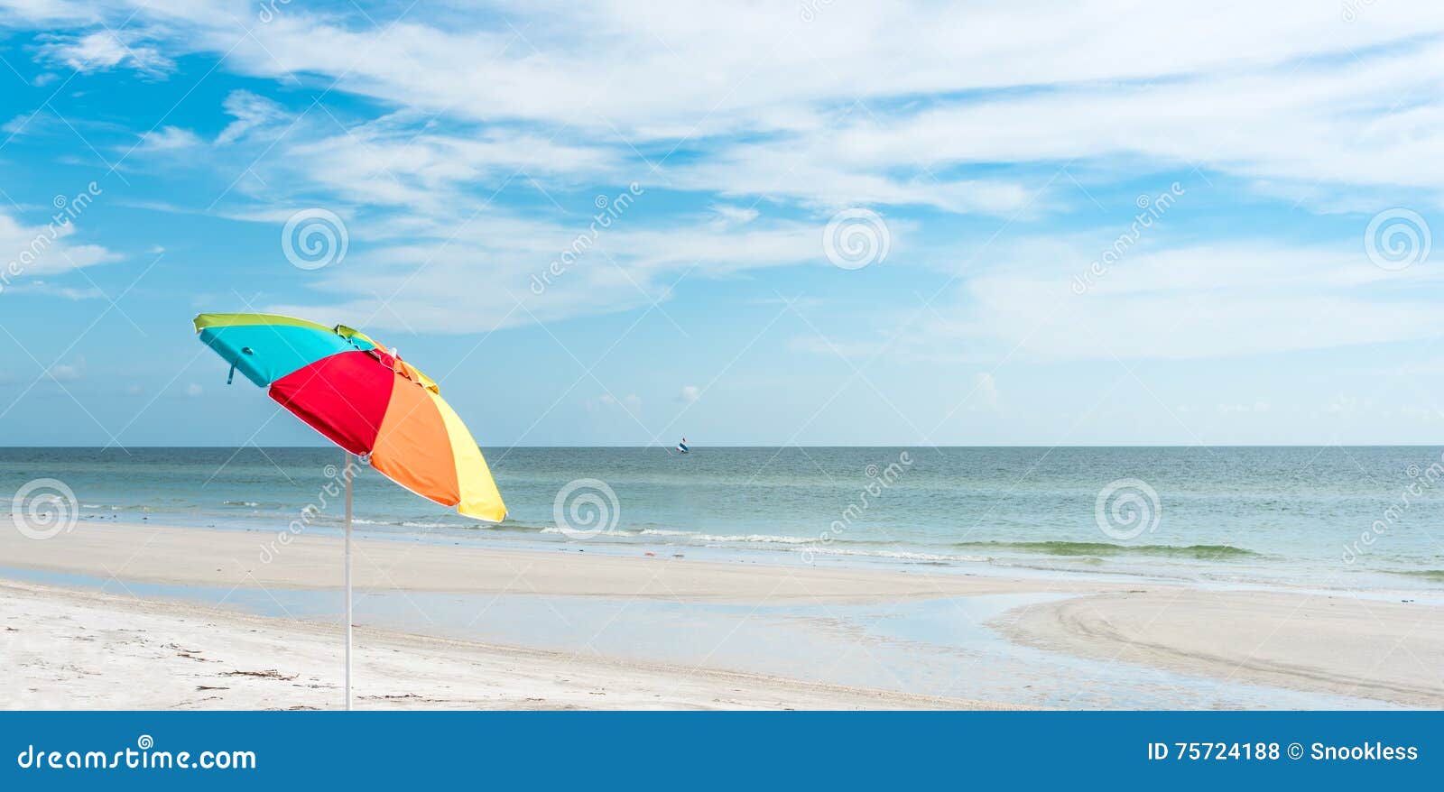 Single Umbrella on Beach Background Stock Photo - Image of waves, clean ...