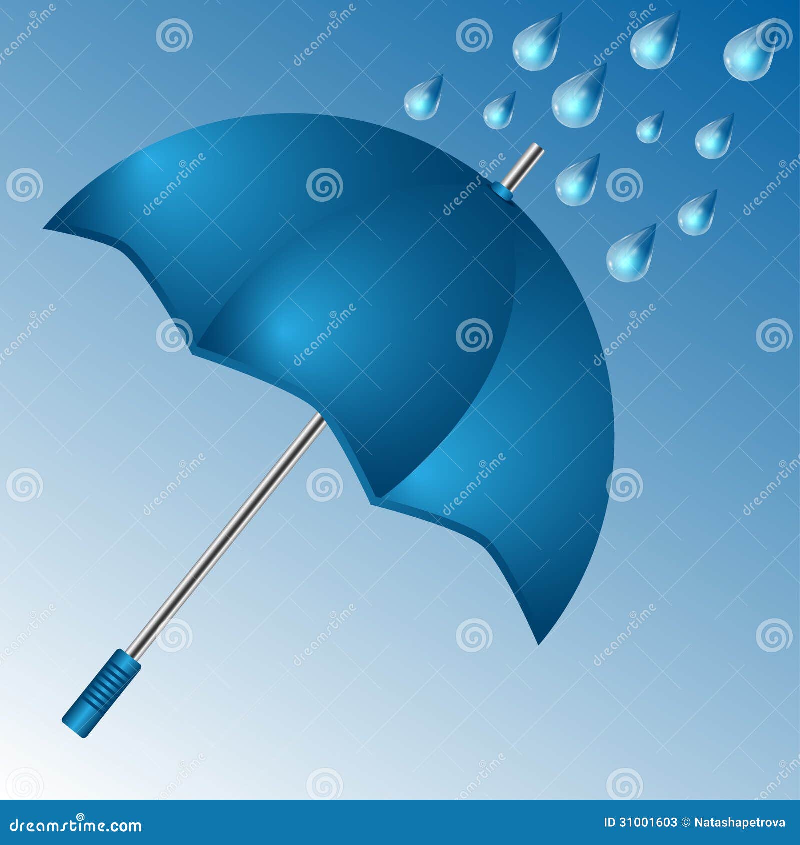 Umbrella of blue color stock vector. Illustration of climate - 31001603