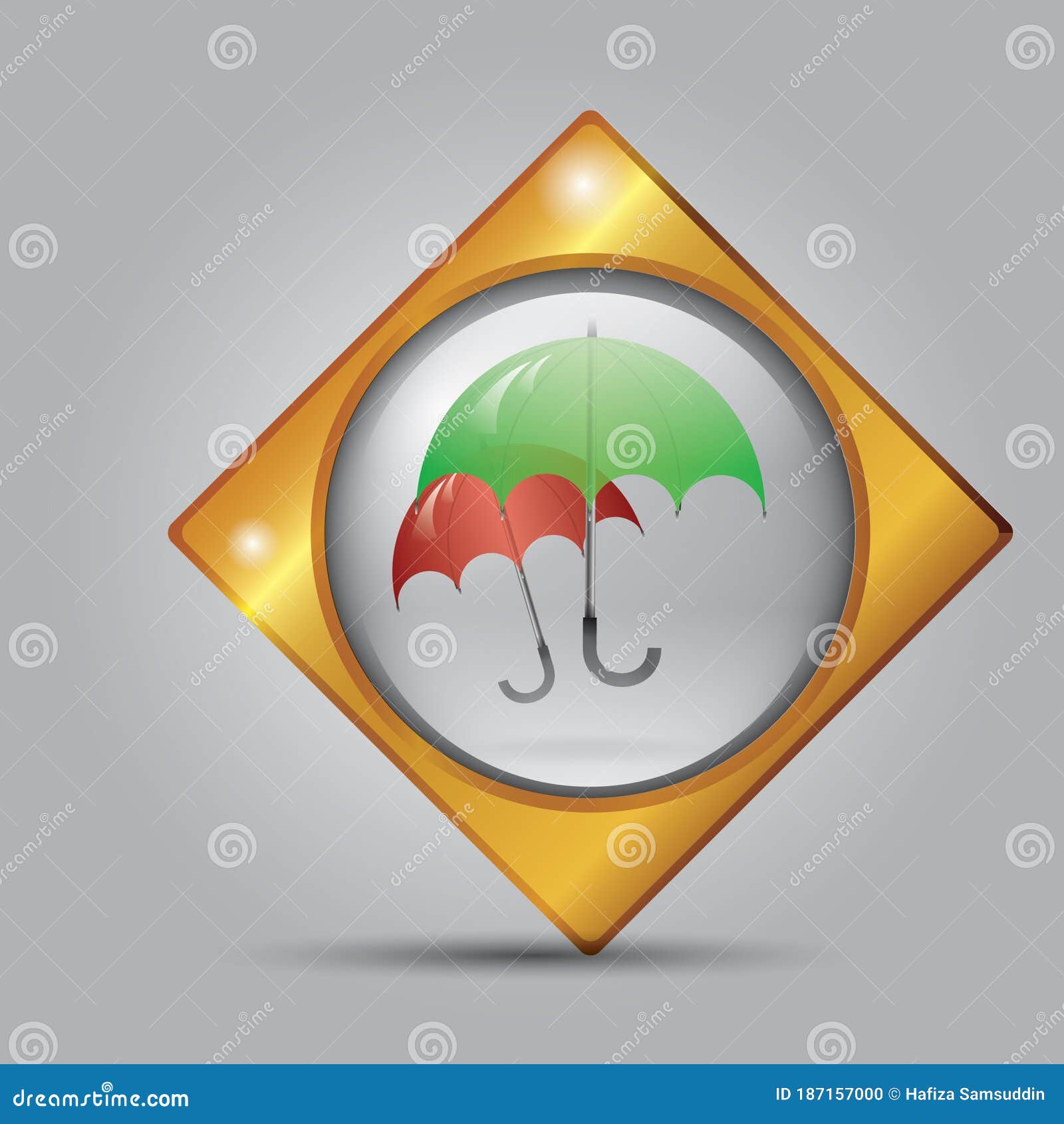 Umbrella Button. Vector Illustration Decorative Design Stock Vector ...
