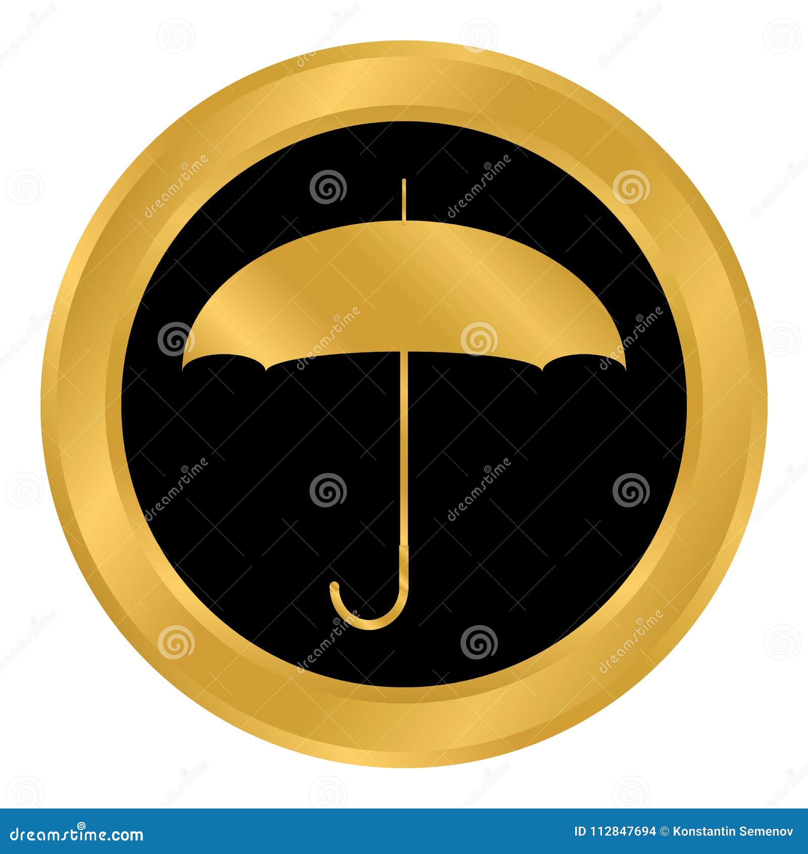 Umbrella button on white. stock illustration. Illustration of water ...