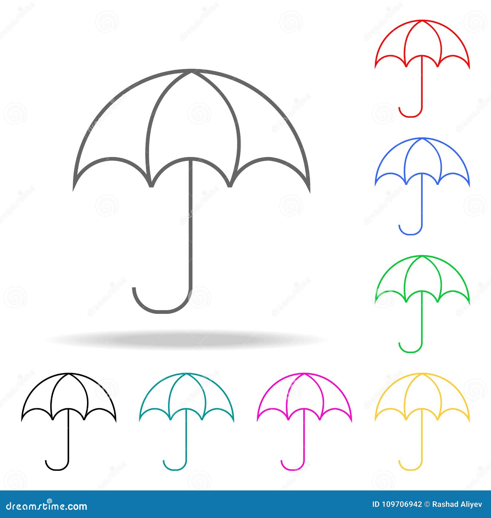 Umbrella Colored Icons. Element of Sewing Multi Colored Icon for Mobile ...