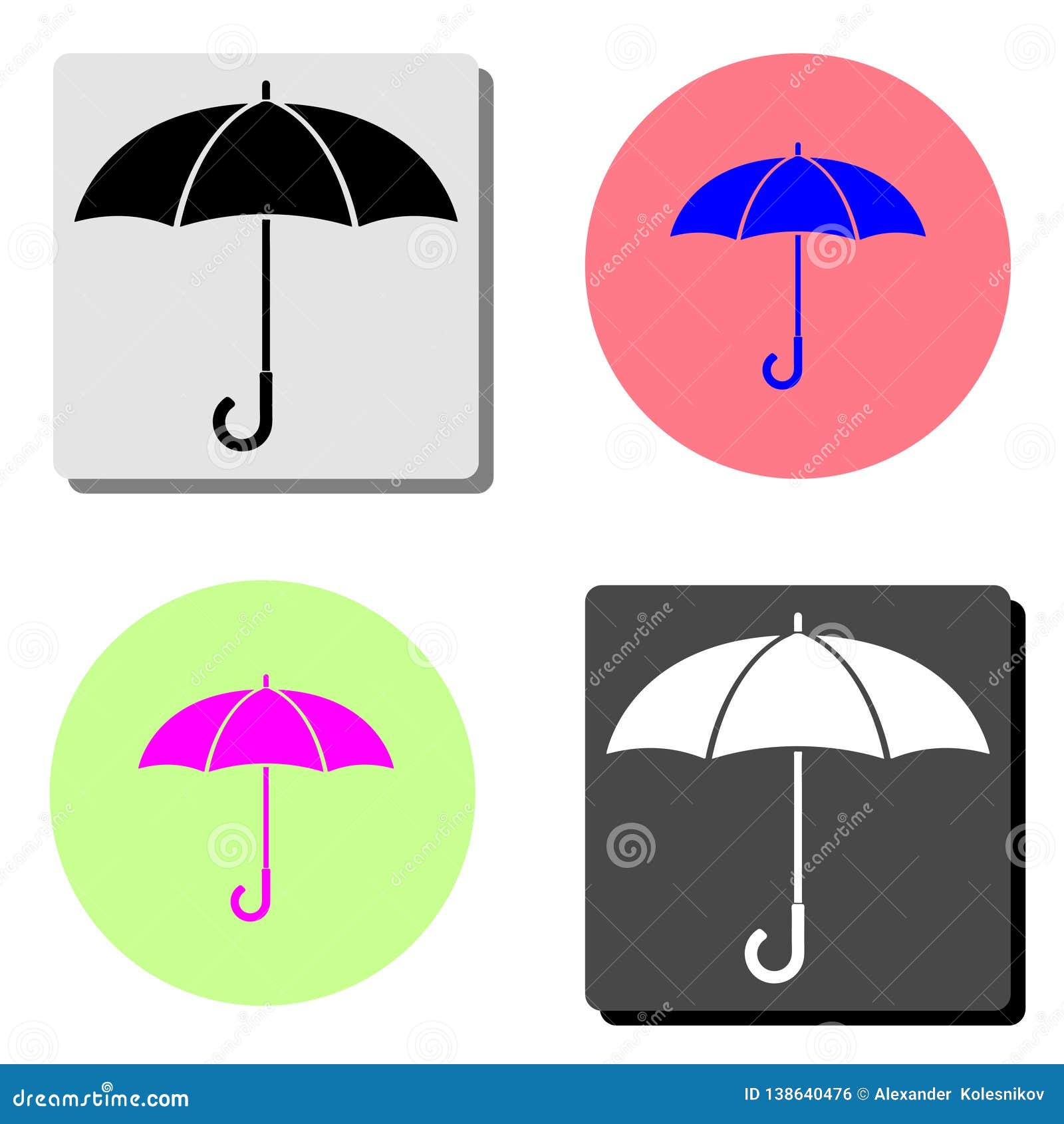 Umbrella. flat vector icon stock illustration. Illustration of rain ...