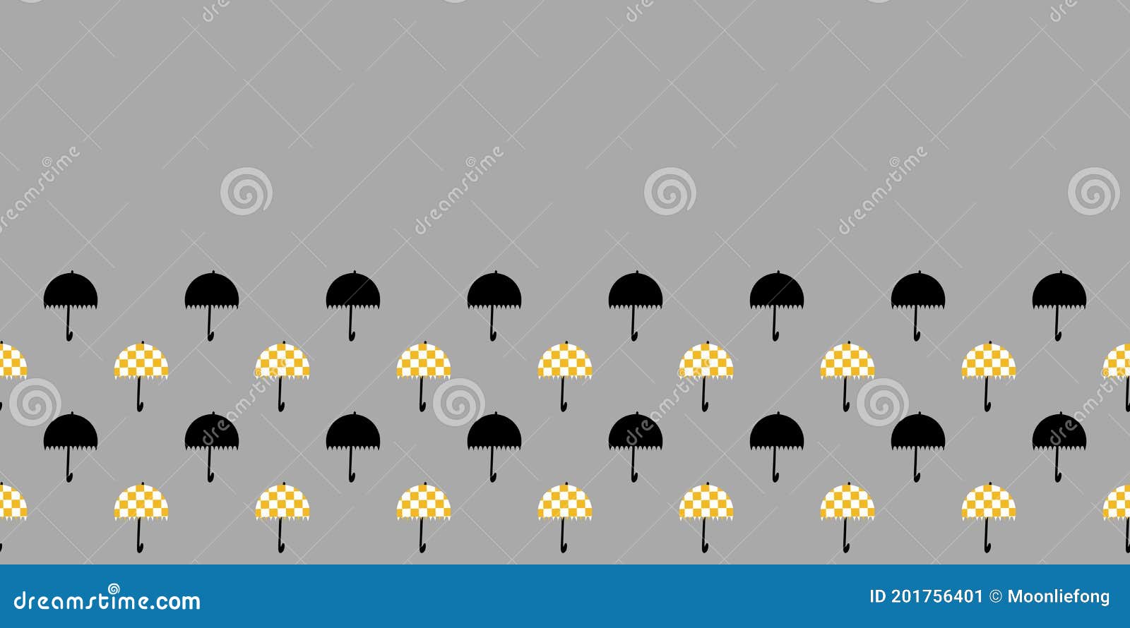Umbrella Frame Border Seamless Pattern Cartoon Vector | CartoonDealer ...