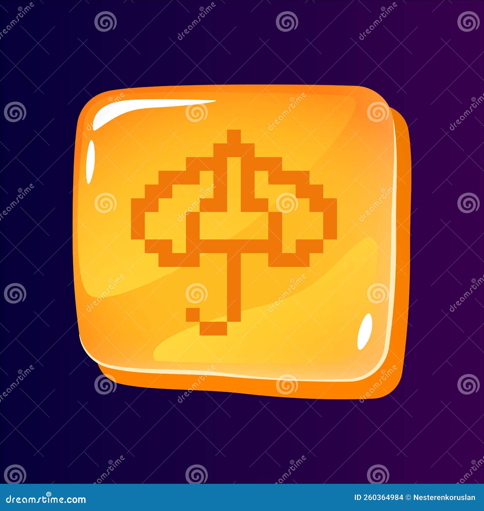 Umbrella Glossy Ui Button with Pixelated Icon Stock Vector ...