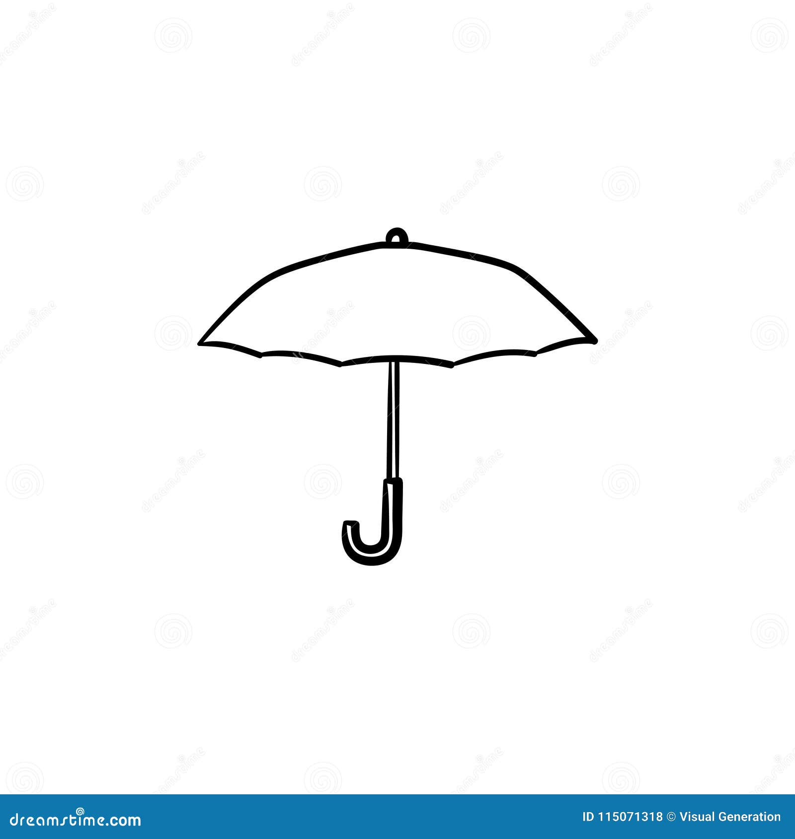 Umbrella Hand Drawn Sketch Icon Stock Vector Illustration Of Rain