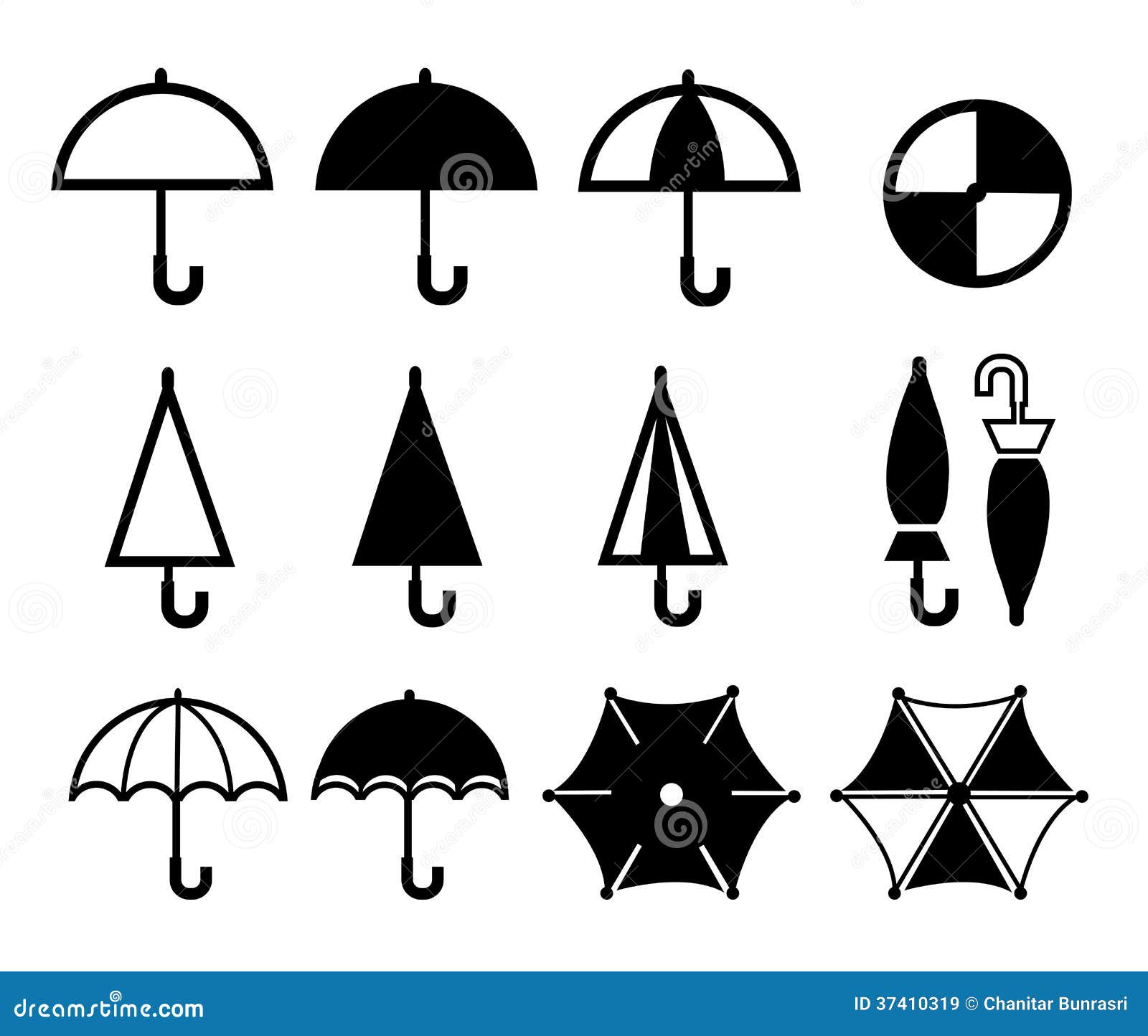 Umbrella Icon In Comic Style. Parasol Vector Cartoon Illustration On ...
