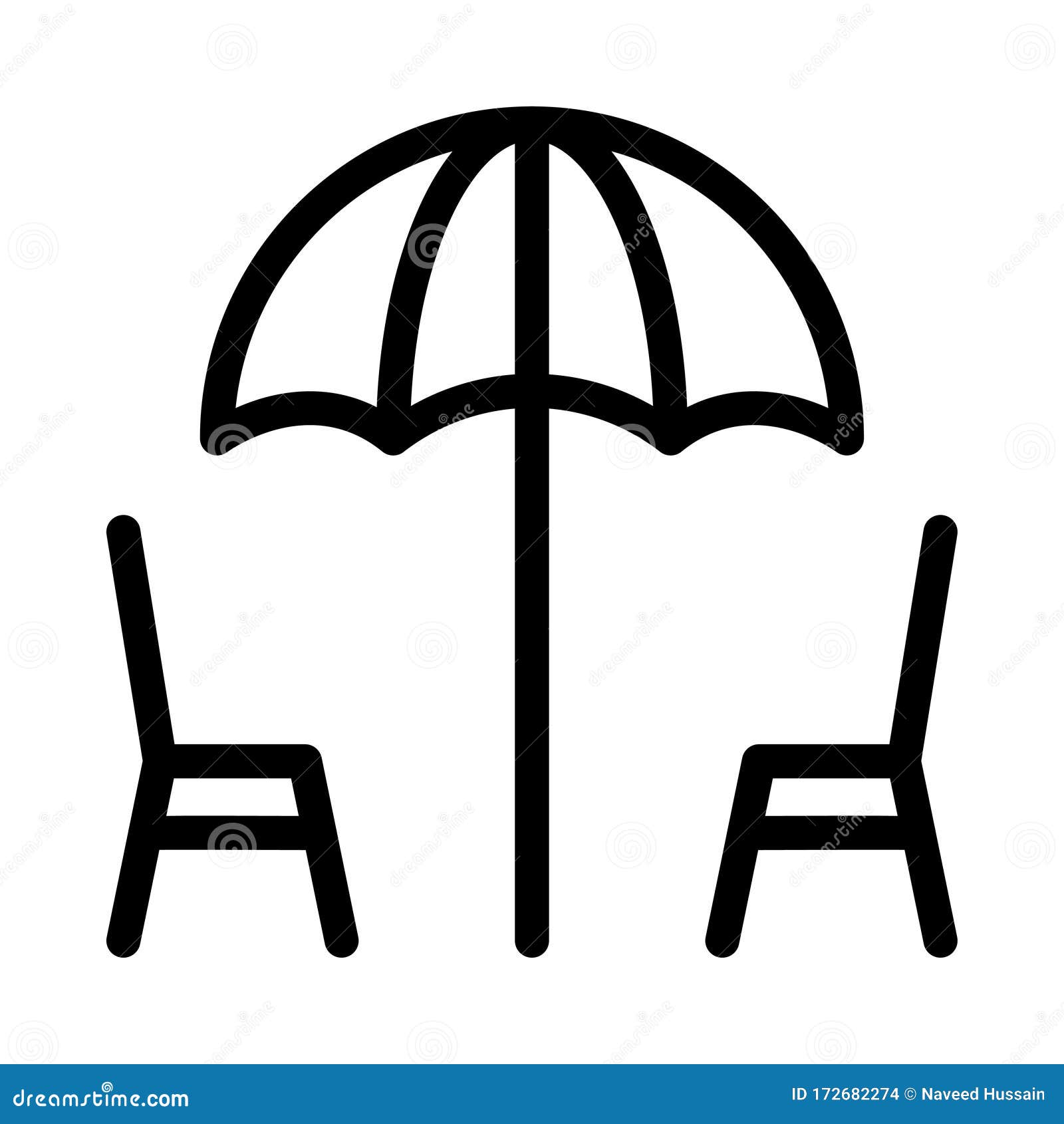 Umbrella Vector Thin Line Icon Stock Vector - Illustration of comfort ...