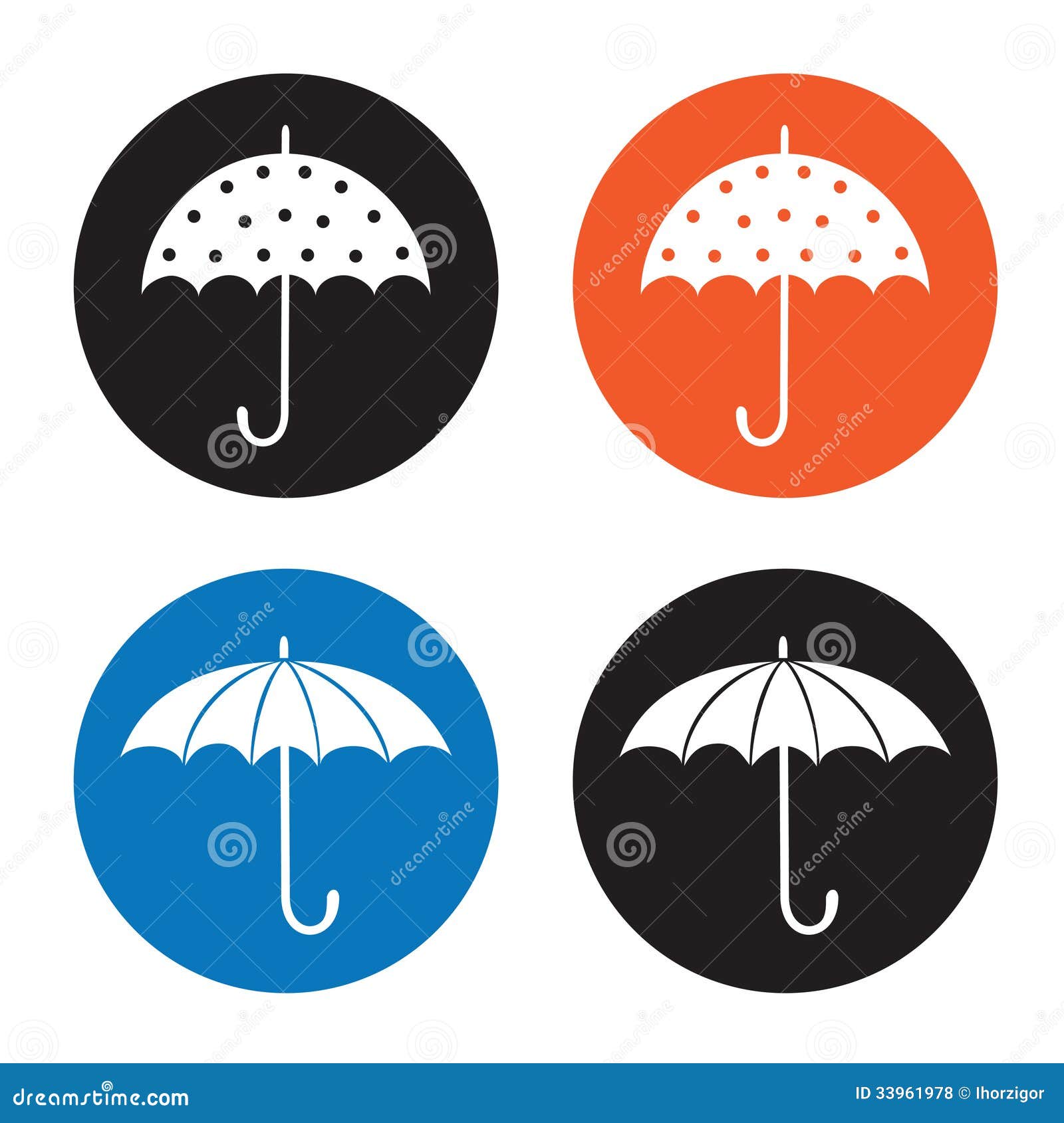 Umbrella Icon In Flat Style. Parasol Vector Illustration On Isolated ...