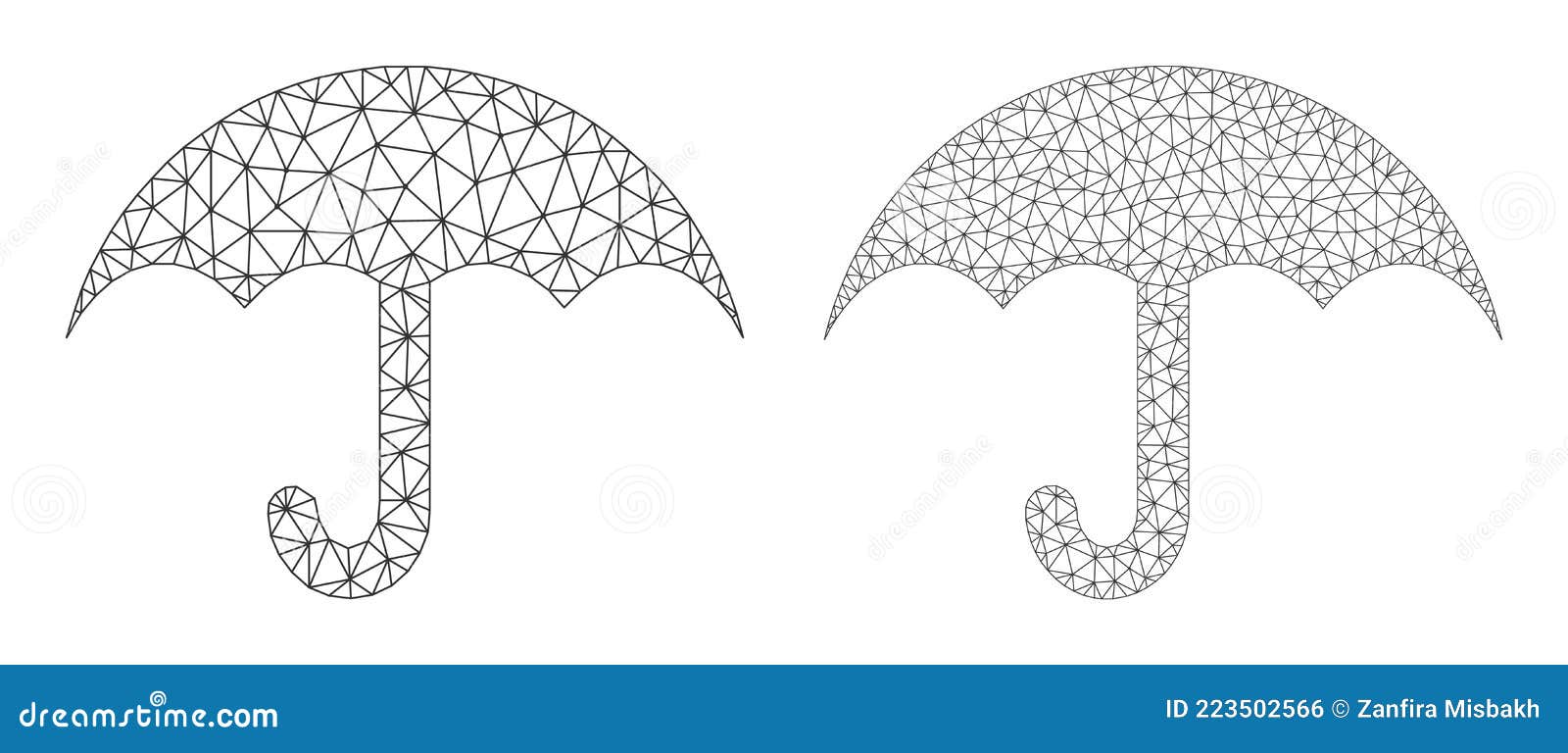 Umbrella Icons - Vector Triangle Mesh Stock Vector - Illustration of ...