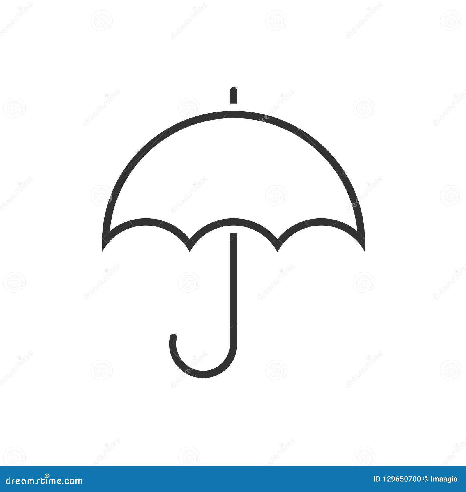 Umbrella Line Icon on a White Background Stock Vector - Illustration of ...