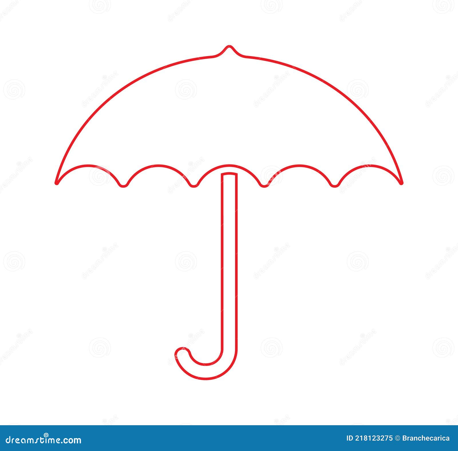 Umbrella Outline Illustration. Parasol Contour Isolated On White. Rain ...