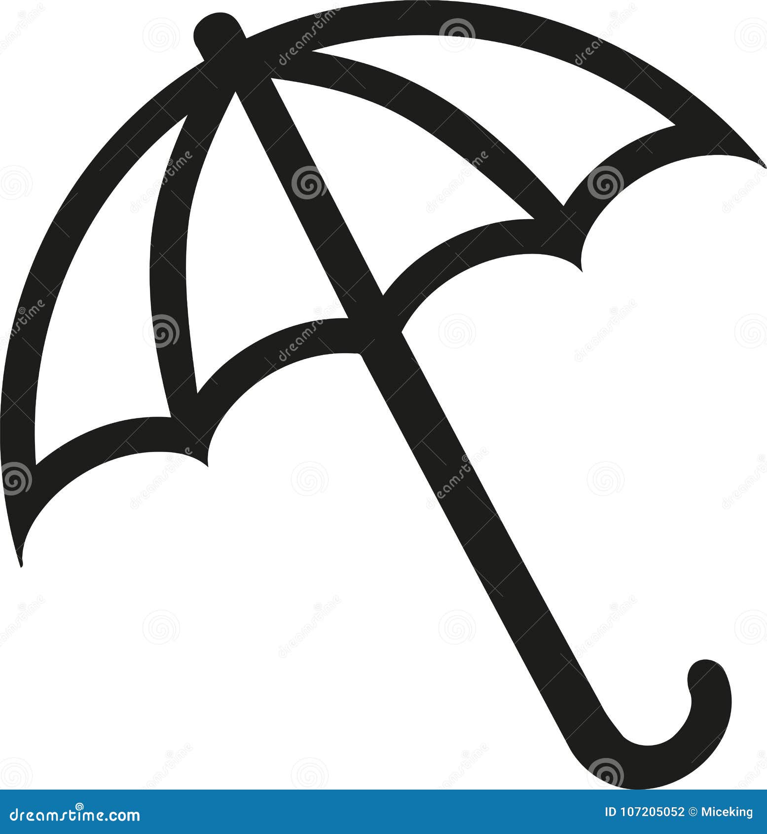 Umbrella Outline Illustration. Parasol Contour Isolated On White. Rain ...