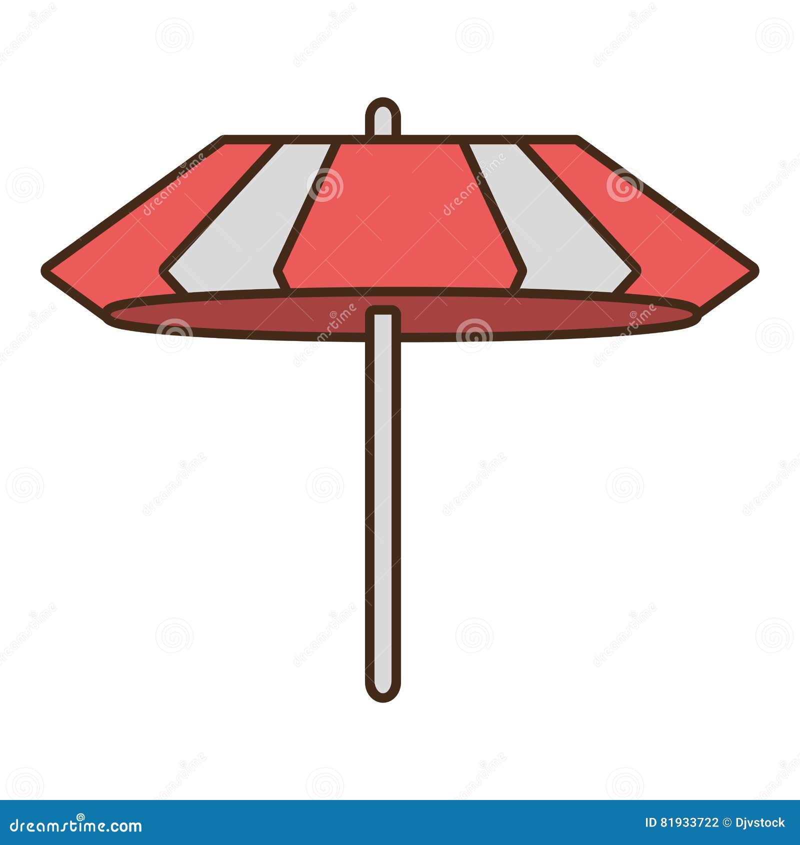 Parasol On The Beach In The Sand Sketch Drawing Icon Cartoon Vector ...