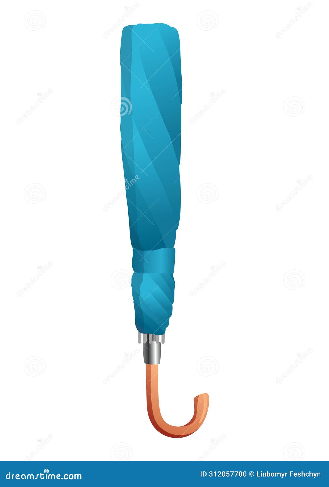 Umbrella. Parasol Folded, Side View. Hand-held Rain, Sun Or Windbreak ...