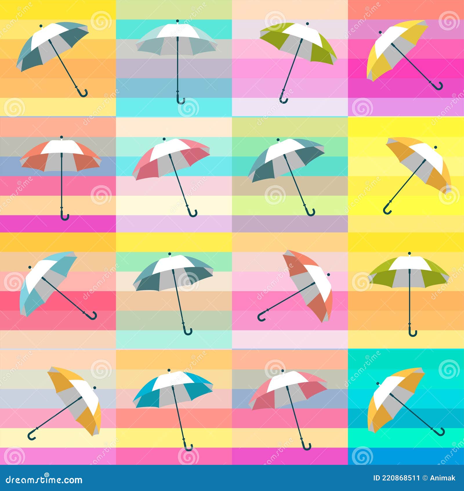 Umbrella Pattern, Background. Color Design Vector Stock Vector ...
