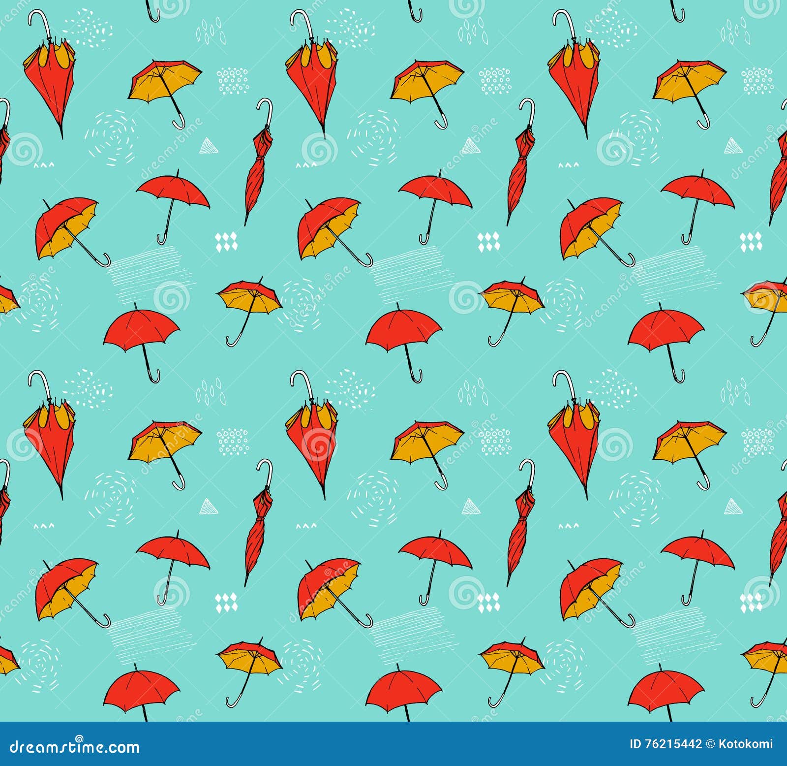 Umbrella Pattern. Vector Seamless Texture Stock Vector - Illustration ...