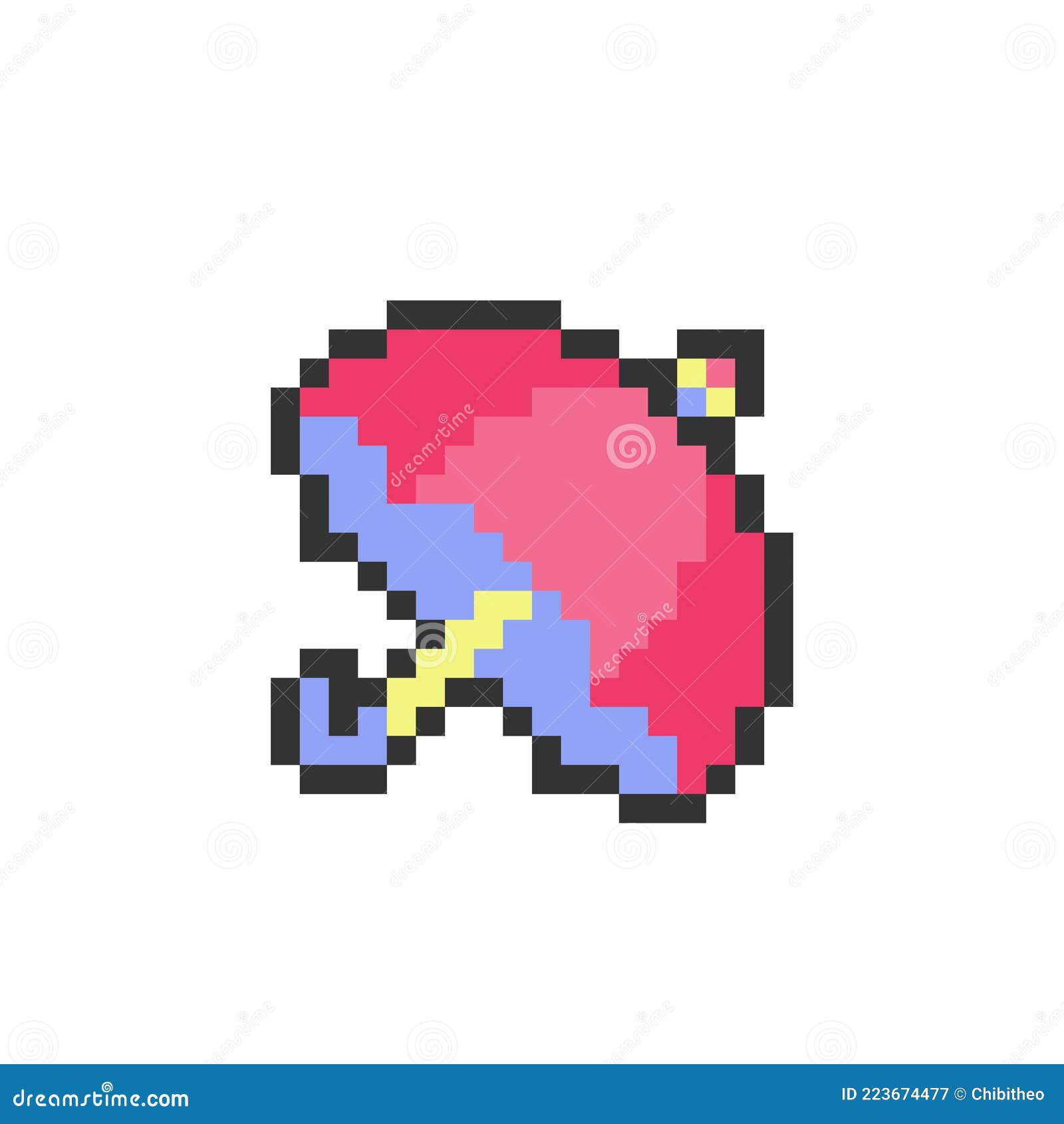 Umbrella Pixel Art Image for Game Icon. Vector Illustration Stock ...