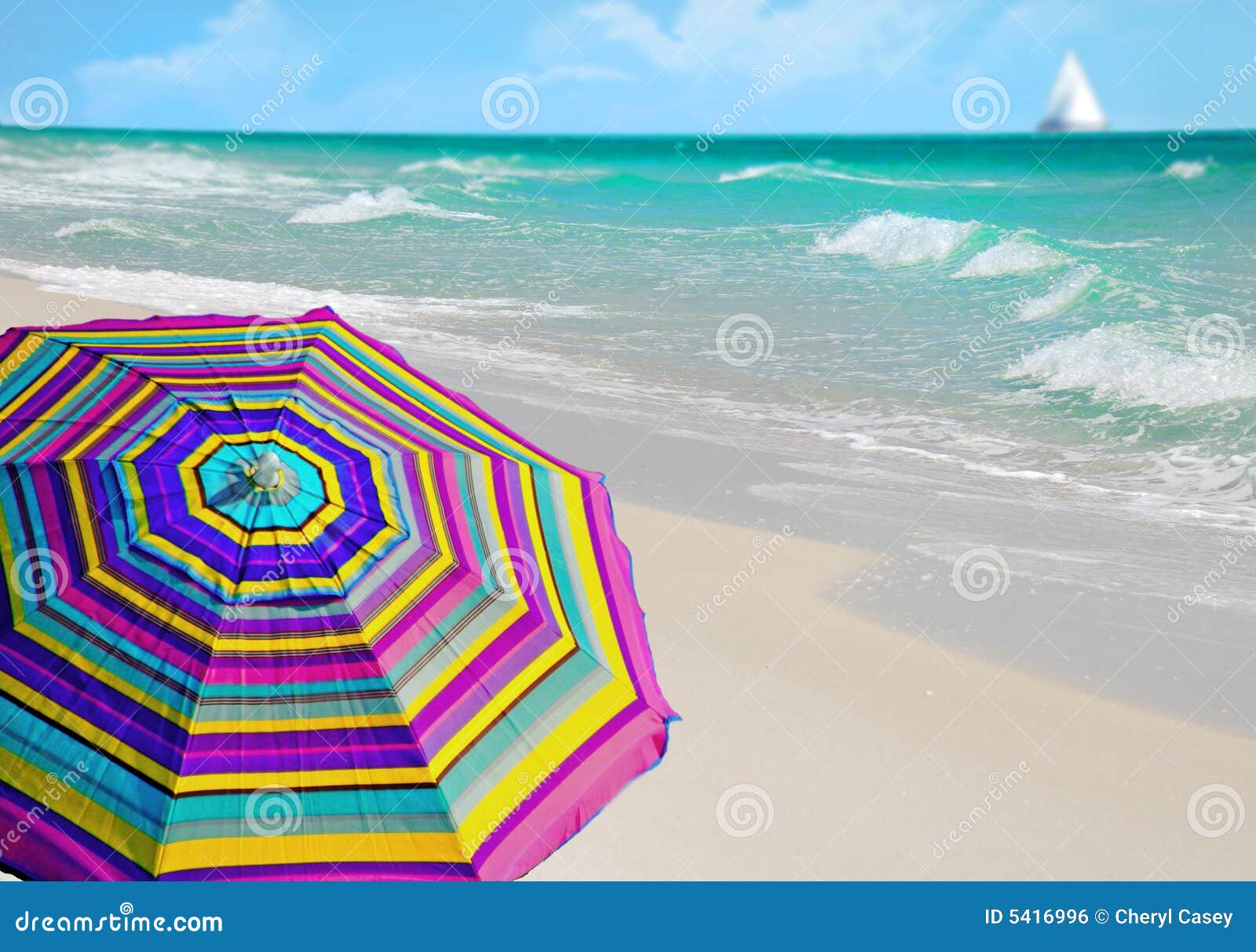 Umbrella by Pretty Beach stock photo. Image of boat, coastal - 5416996