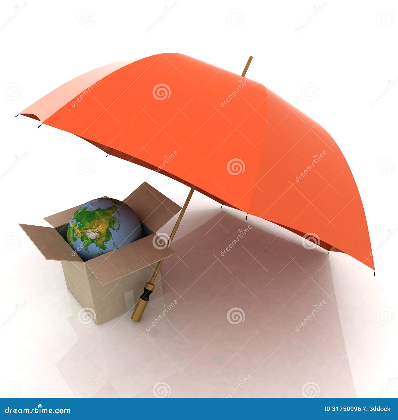 Umbrella Protect Earth in Box Stock Illustration - Illustration of ...