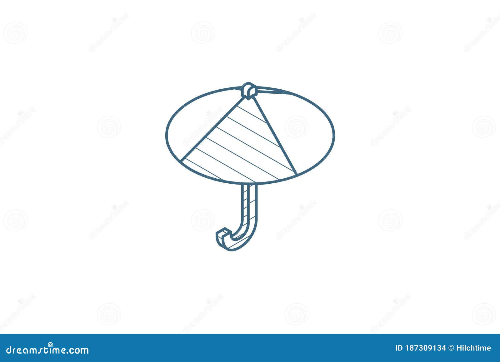 Umbrella, Protection Isometric Icon. 3d Line Art Technical Drawing ...
